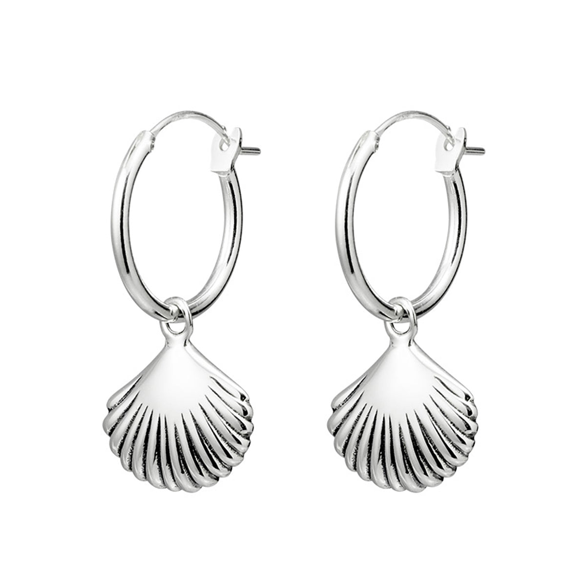 Seashell Sterling Silver Hoops | Australian Waterproof Jewellery – The ...